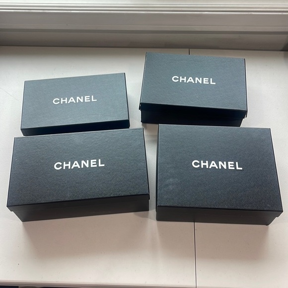 CHANEL | Other | 4 Chanel Authentic Shoe Boxes Black White Closet Inspo ...